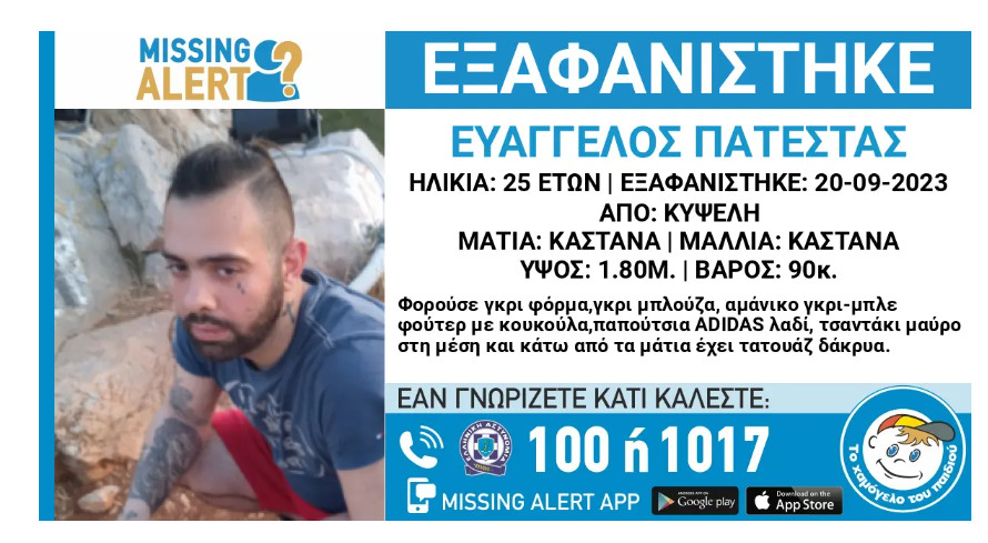 Εξαφανίστηκε από την Κυψέλη ο 25χρονος Βαγγέλης | ΕΙΔΗΣΕΙΣ