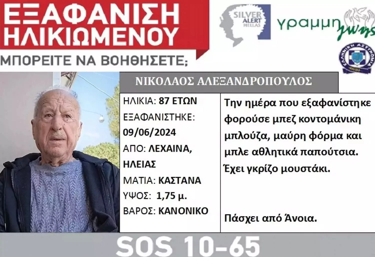 Εξαφάνιση στα Λεχαινά Ηλείας: Ο Νίκος Αλεξανδρόπουλος παραμένει ...